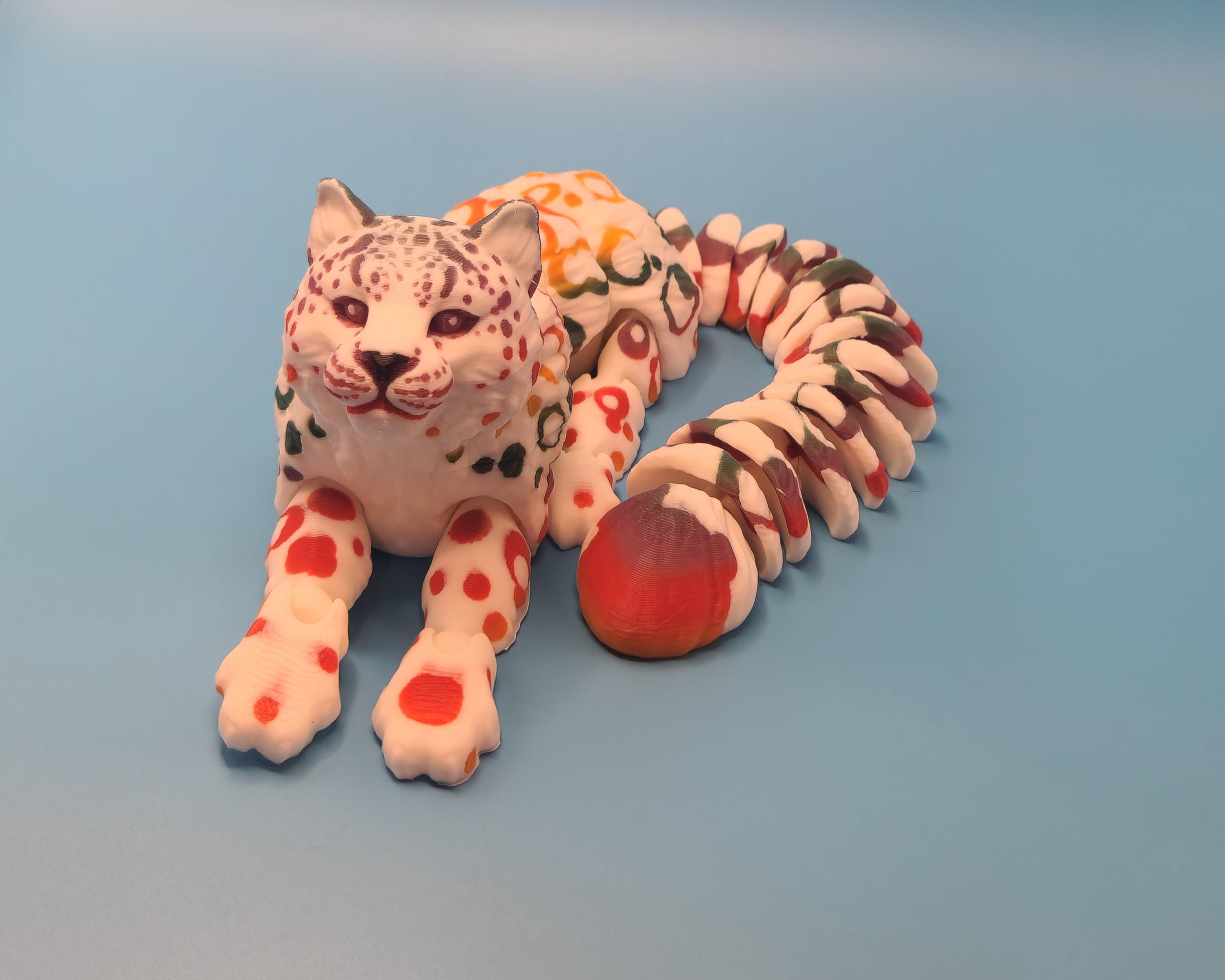 3D Printed Snow Leopard Figurine - Etsy