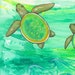 Printable Art Turtles in Green - Etsy