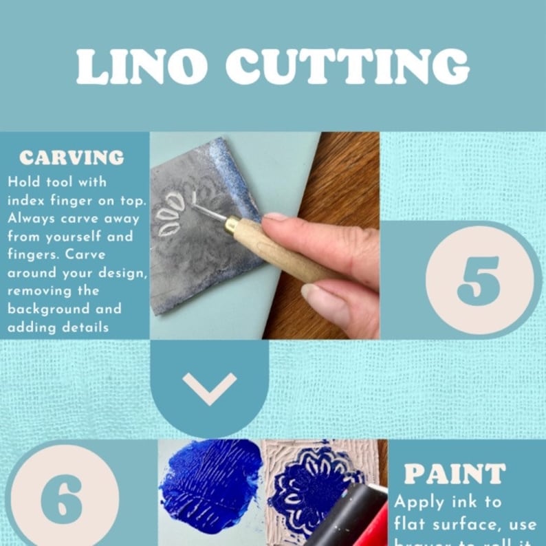 Lino Printmaking Digital Tutorial - Etsy