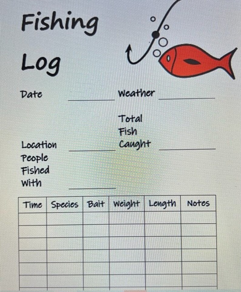 Printable Journal - Fishing - Etsy