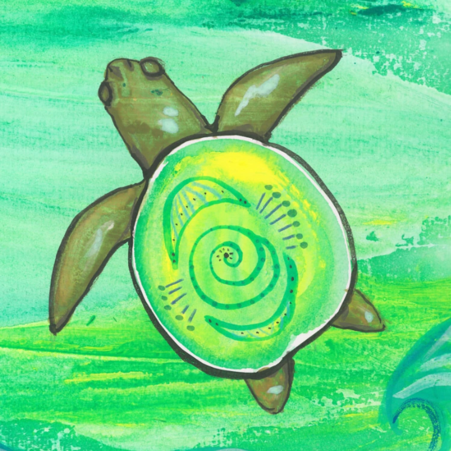 Printable Art Turtles in Green - Etsy