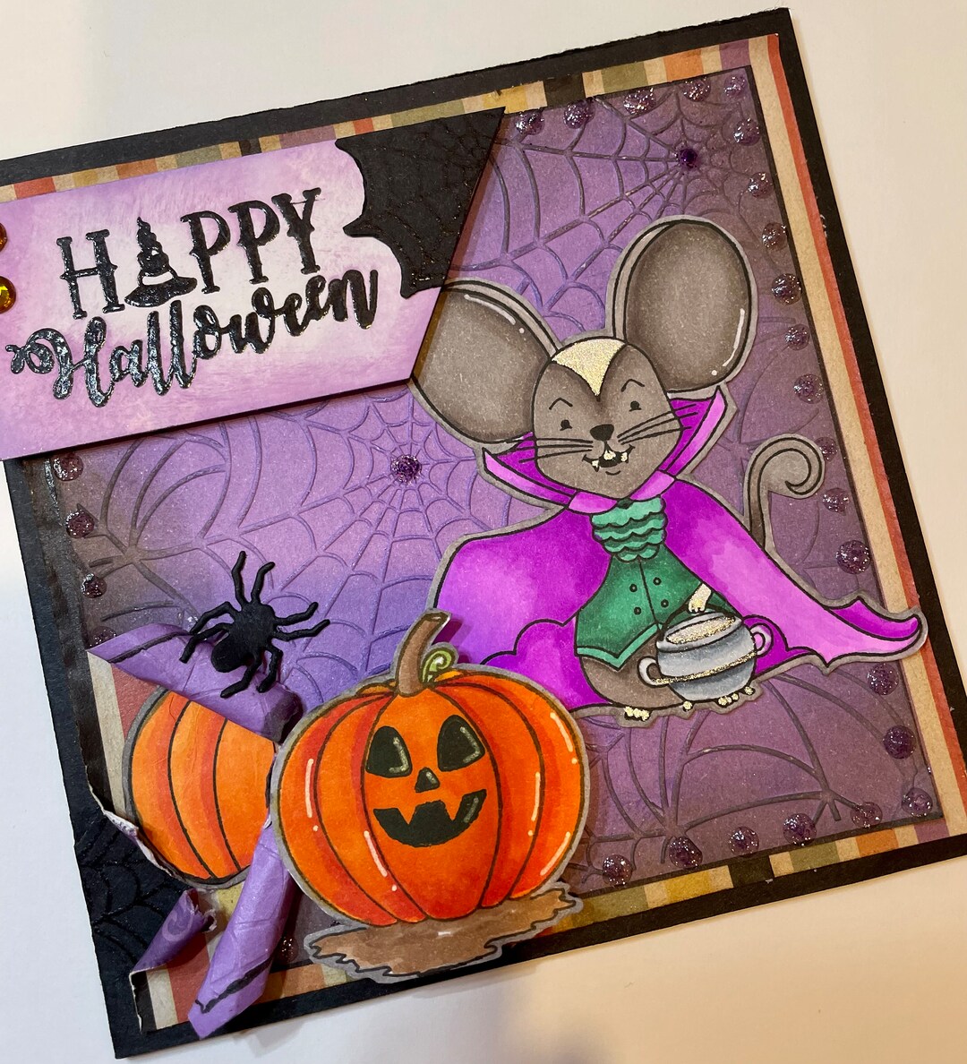 Rustic and Fun Dracula Mouse Halloween Card - Etsy