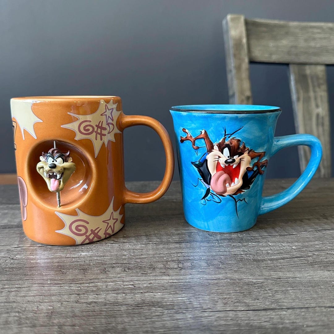 Vintage Taz Mug Duo – Looney Tunes 3D Figural Coffee Cups – Warner Bros ...