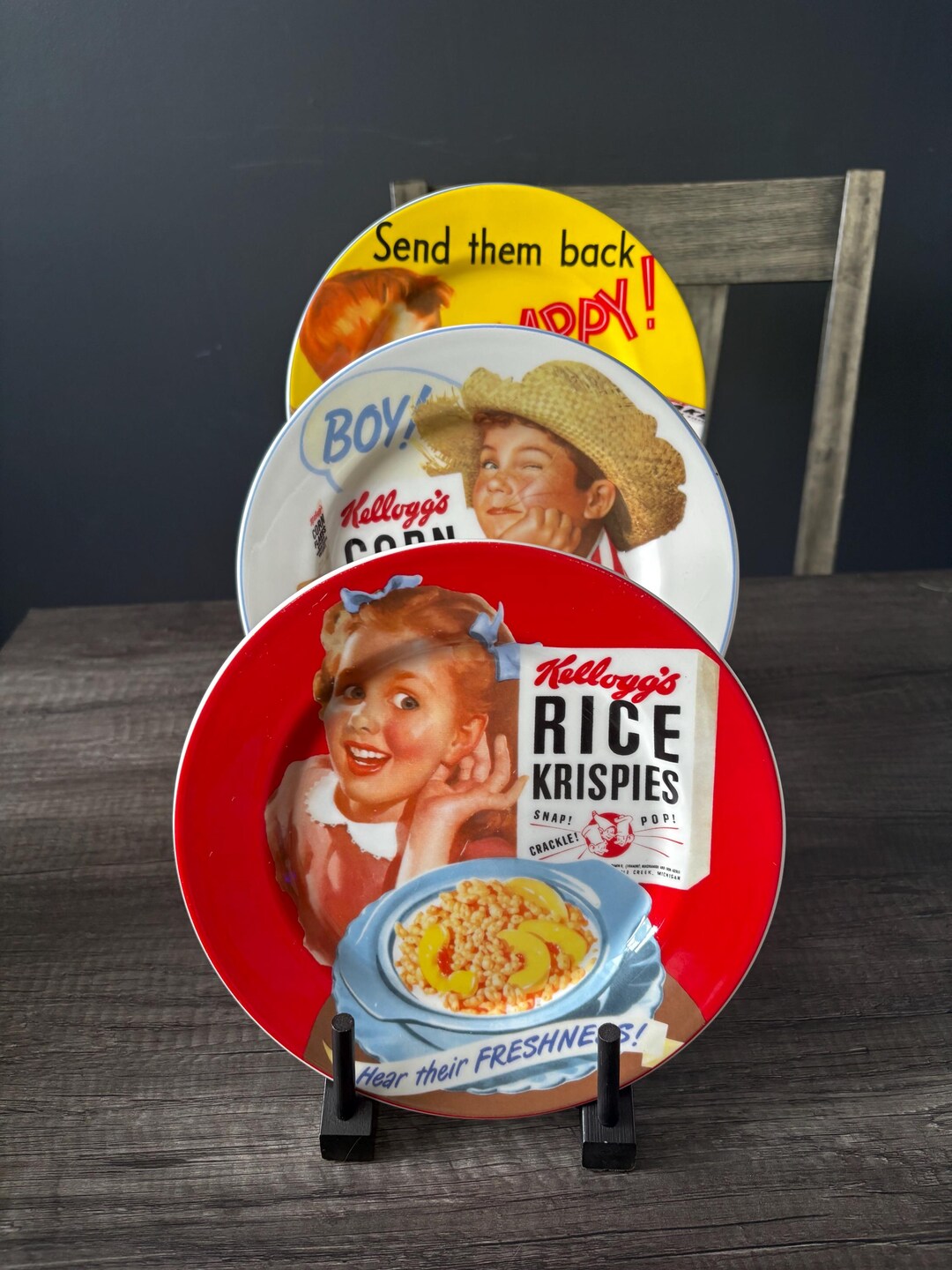 Vintage Kellogg’s Cereal Plates | Rice Krispies & Corn Flakes ...
