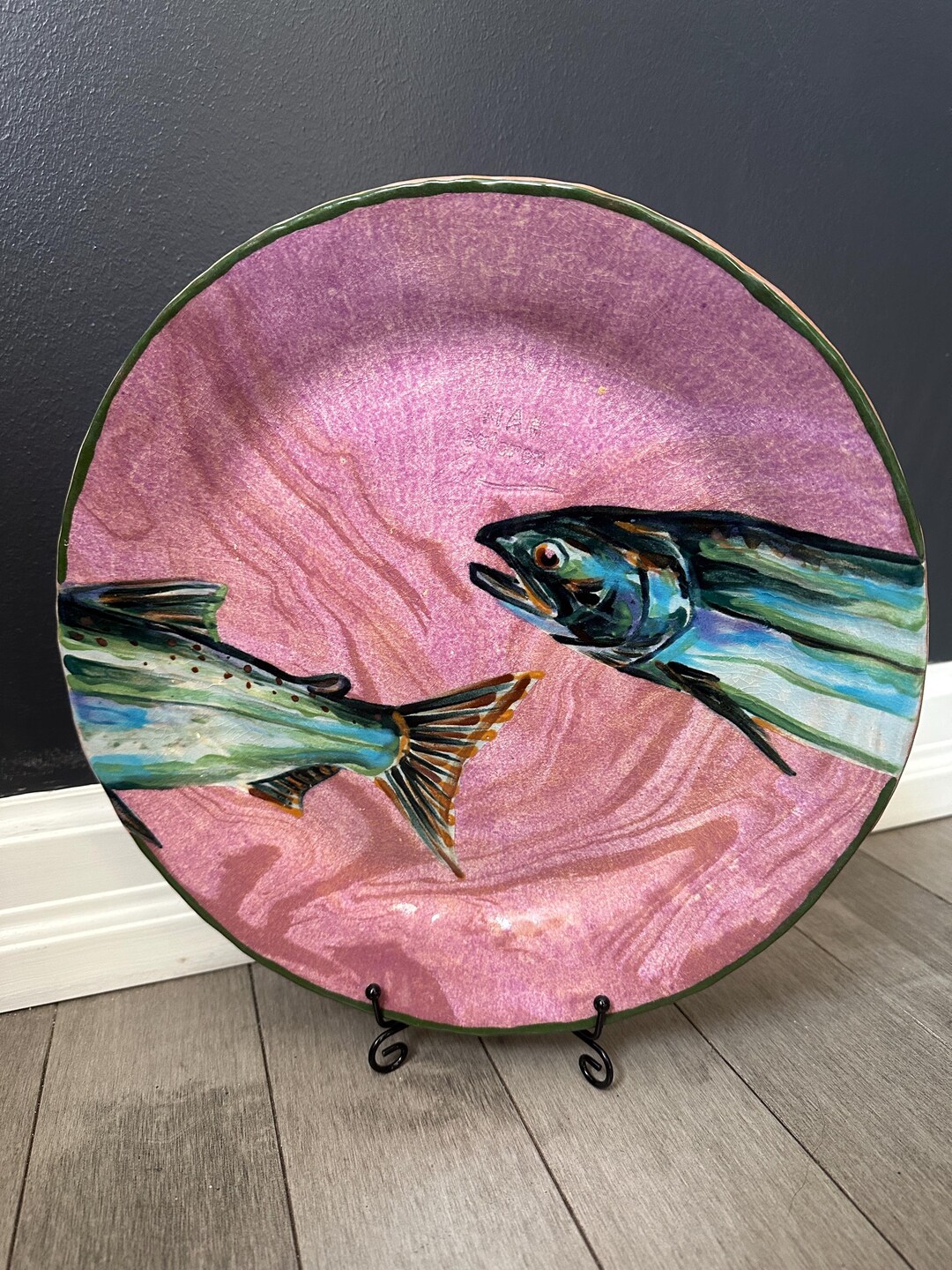 Vintage Hand-painted Ceramic Fish Plate, Coastal Decor, Mexican Pottery ...