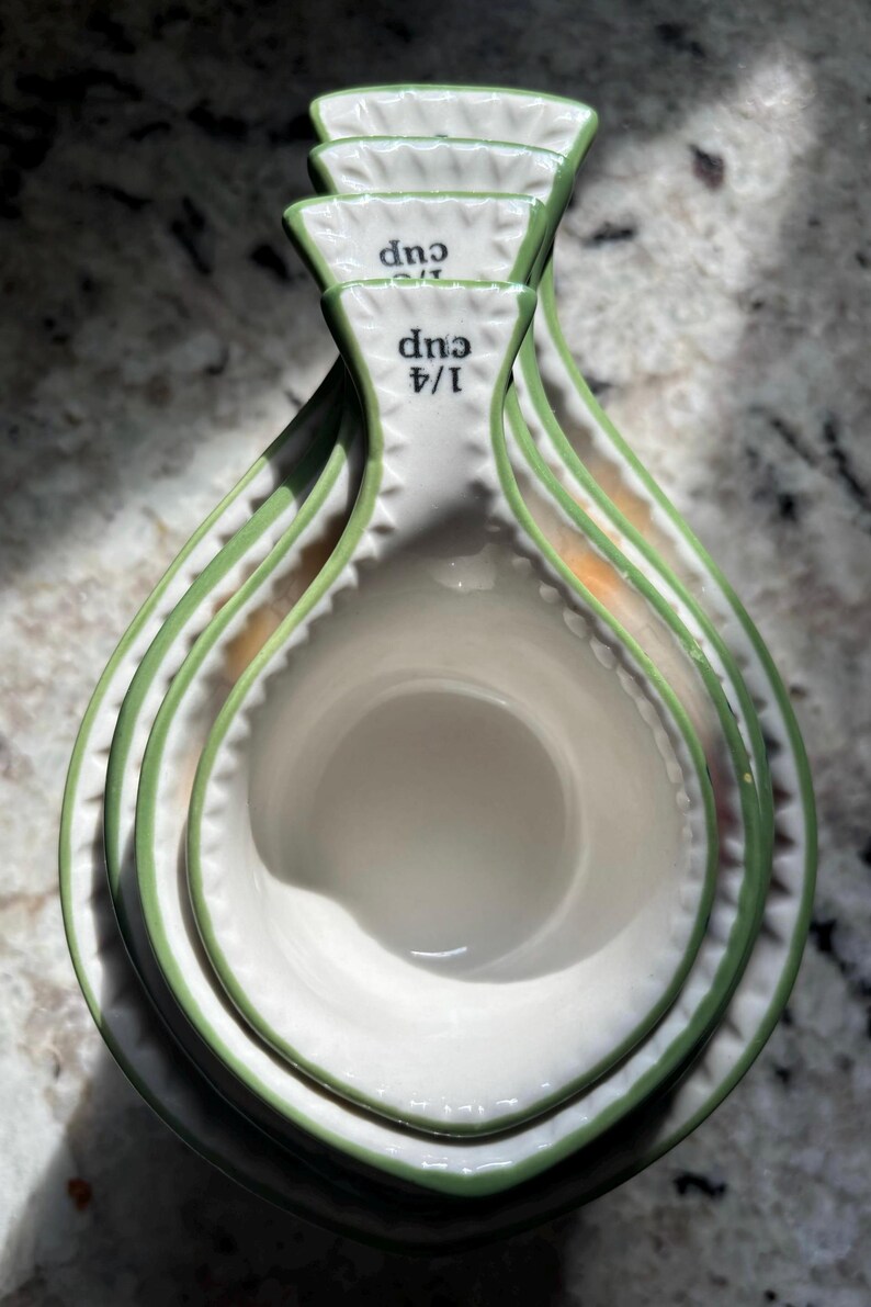 Nesting Ceramic Measuring Cups-floral Design Kitchen Decor Vintage Must ...