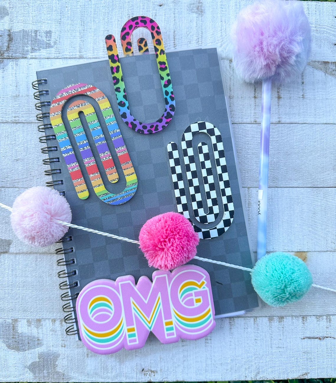 Colorful Jumbo Paperclip Bookmark- Bookmark. Jumbo Paper Clip for ...