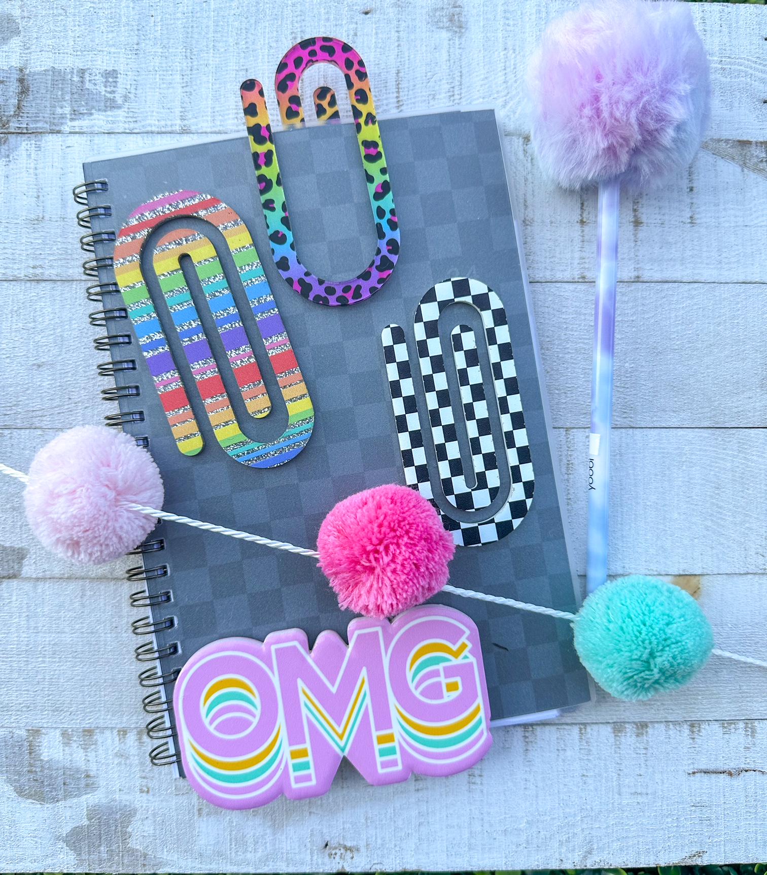 Colorful Jumbo Paperclip Bookmark- Bookmark. Jumbo Paper Clip for ...