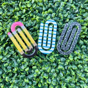 Colorful Jumbo Paperclip Bookmark- Bookmark. Jumbo Paper Clip for ...