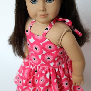Heat Wave Halter Dress in Fun Big Floral Print for 18" Dolls - Etsy
