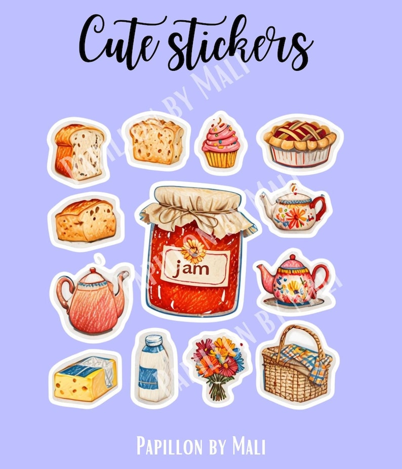 Cute Printable Stickers, Cottagecore Sticker Sheets Cute Vintage Food ...