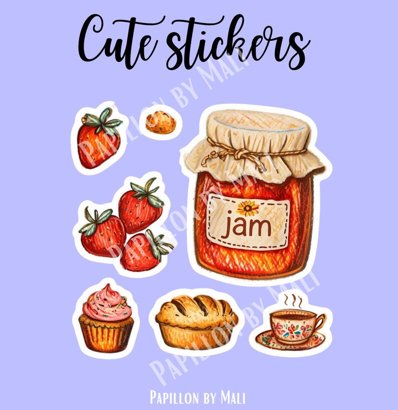 Cute Printable Stickers, Cottagecore Sticker Sheets Cute Vintage Food ...