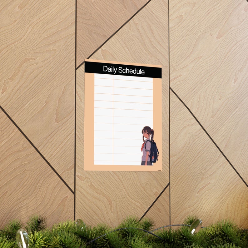 Anime Daily Schedule Poster | Neutral Wall Art | Nursery or Classroom ...