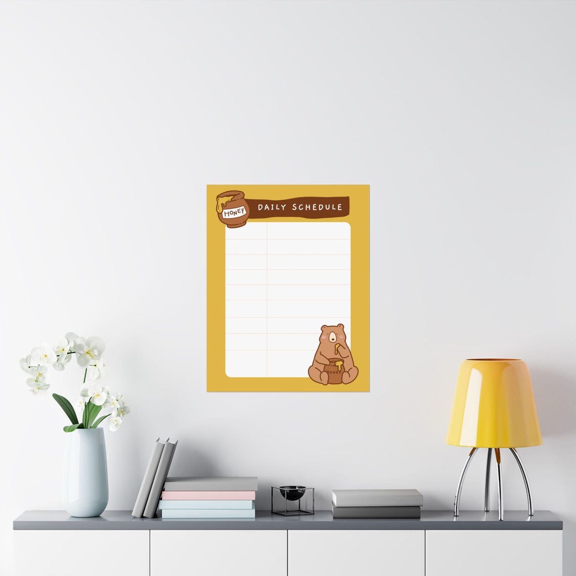 Honey Bear Daily Schedule Poster | Boho Neutral Wall Art | Nursery or ...