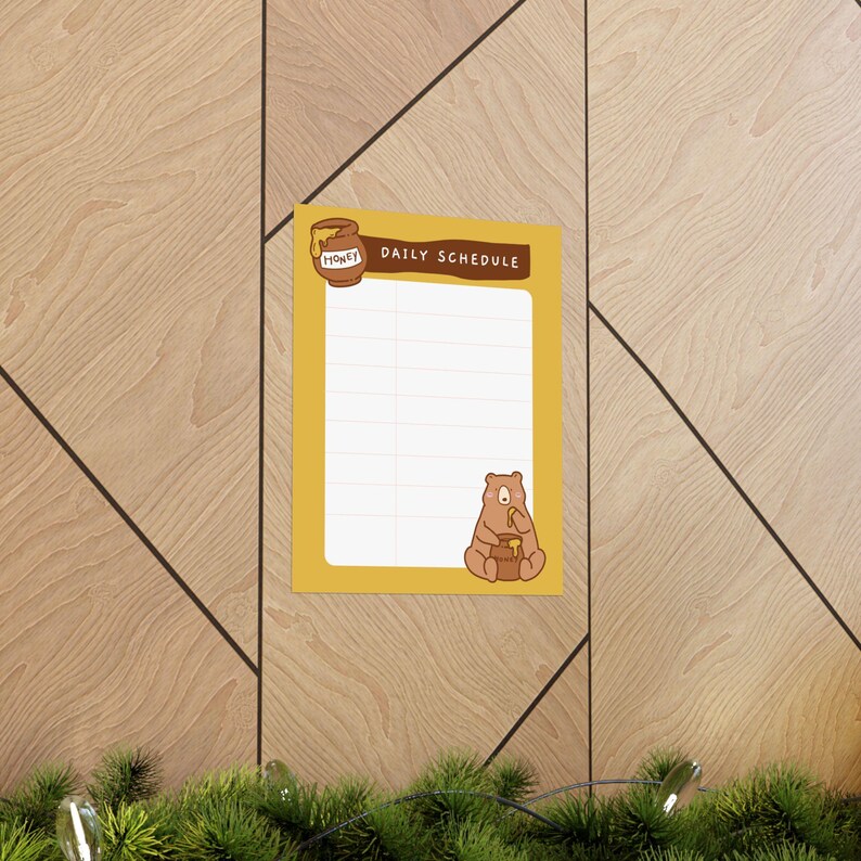 Honey Bear Daily Schedule Poster | Boho Neutral Wall Art | Nursery or ...