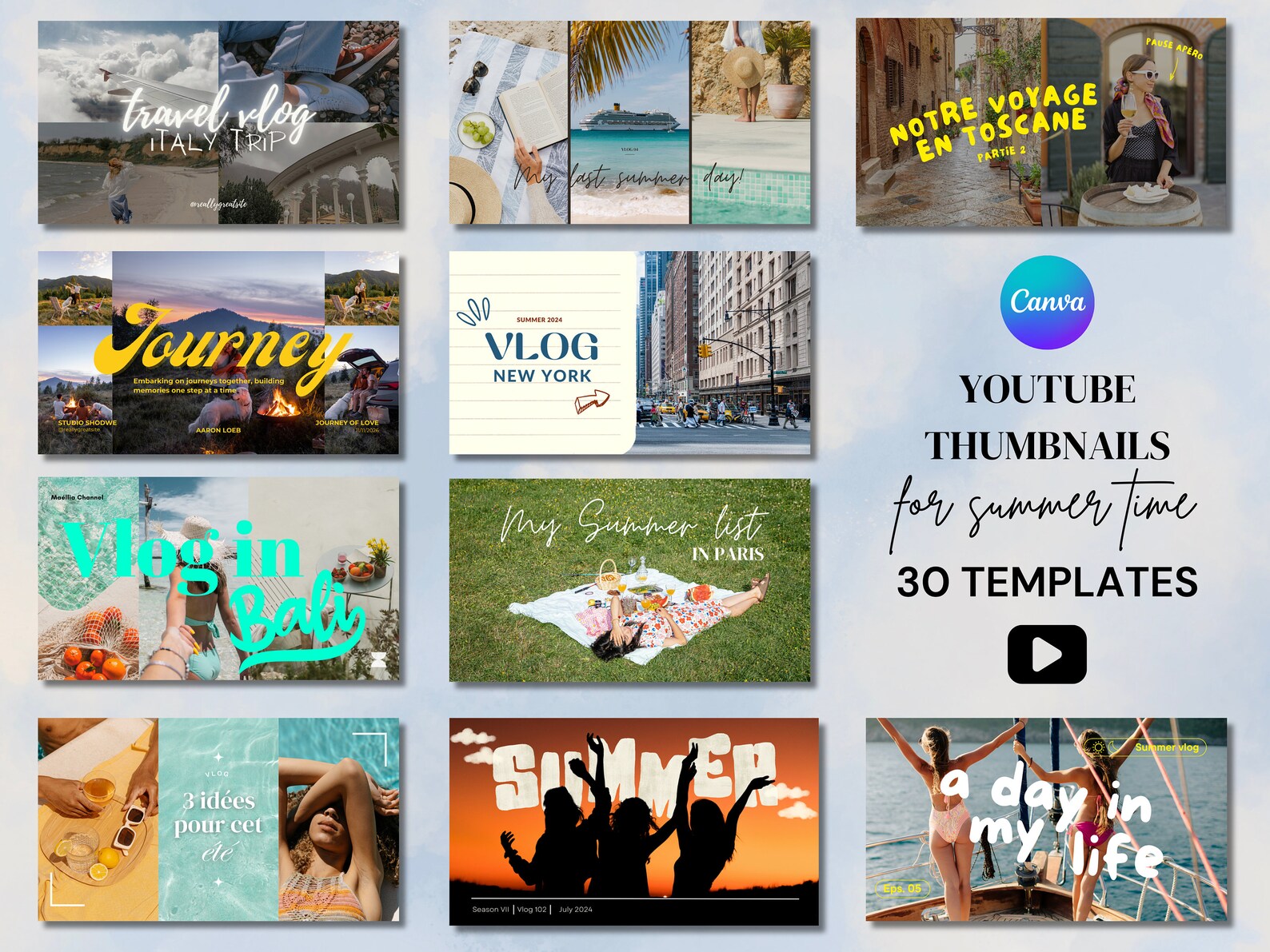 Canva Youtube Thumbnail Templates, Youtube Templates for Influencers ...