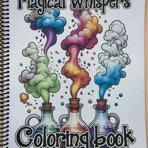 Magical Whispers a Coloring Book, Magic Themed Coloring, Stress Relief ...