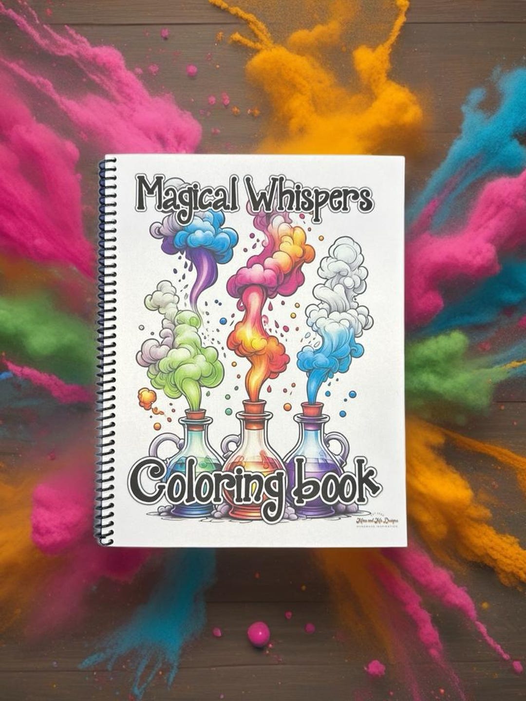 Magical Whispers a Coloring Book, Magic Themed Coloring, Stress Relief ...