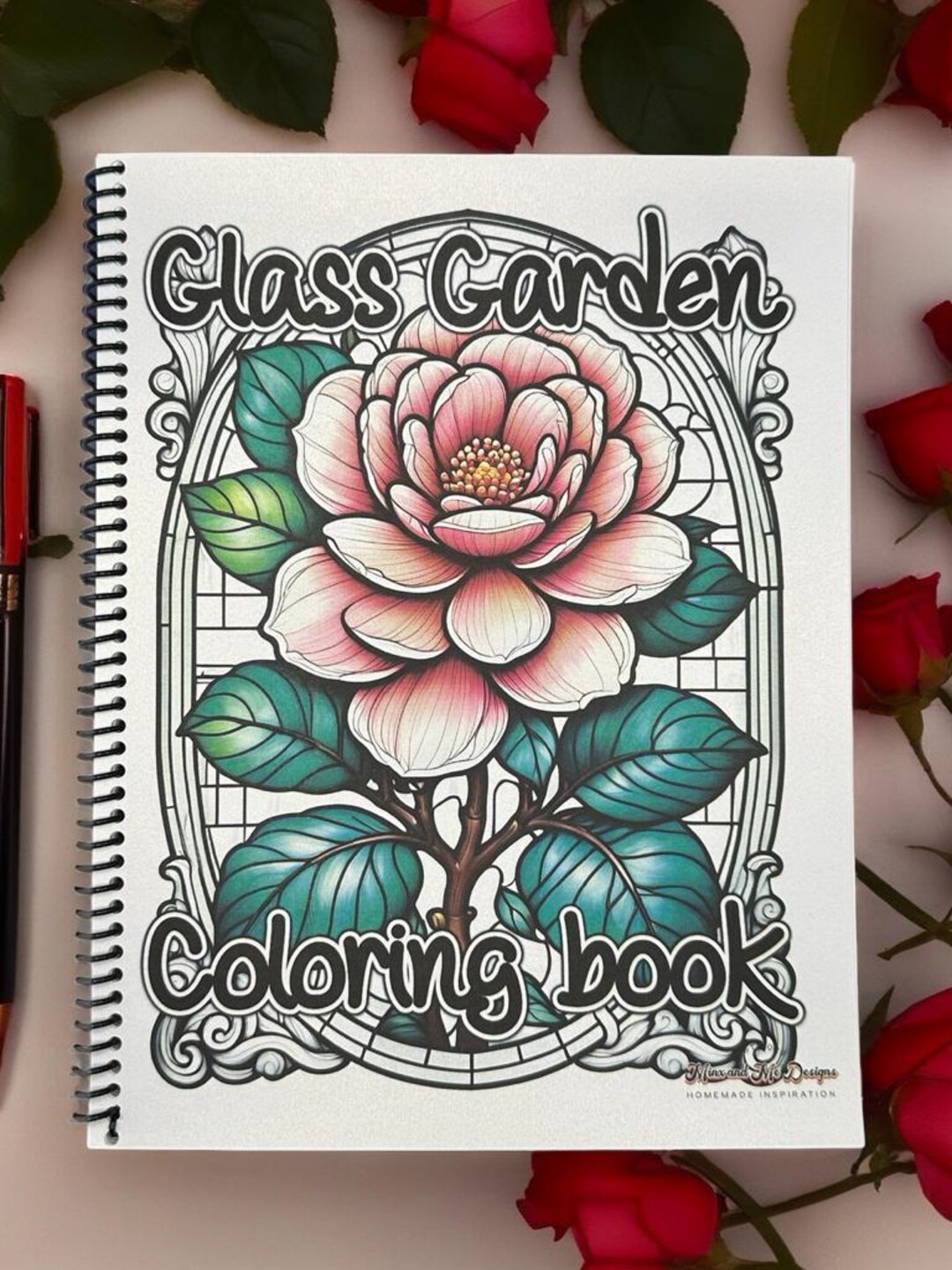 Glass Garden: A Whimsical Stained Glass Floral Coloring Book for All ...