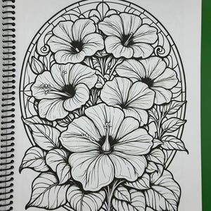 Glass Garden: A Whimsical Stained Glass Floral Coloring Book for All ...