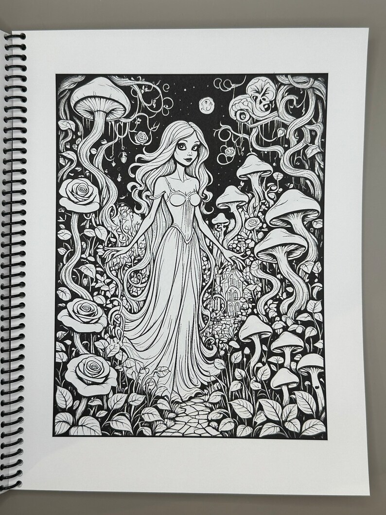 Ghostly Garden's Adult Coloring Book - Etsy