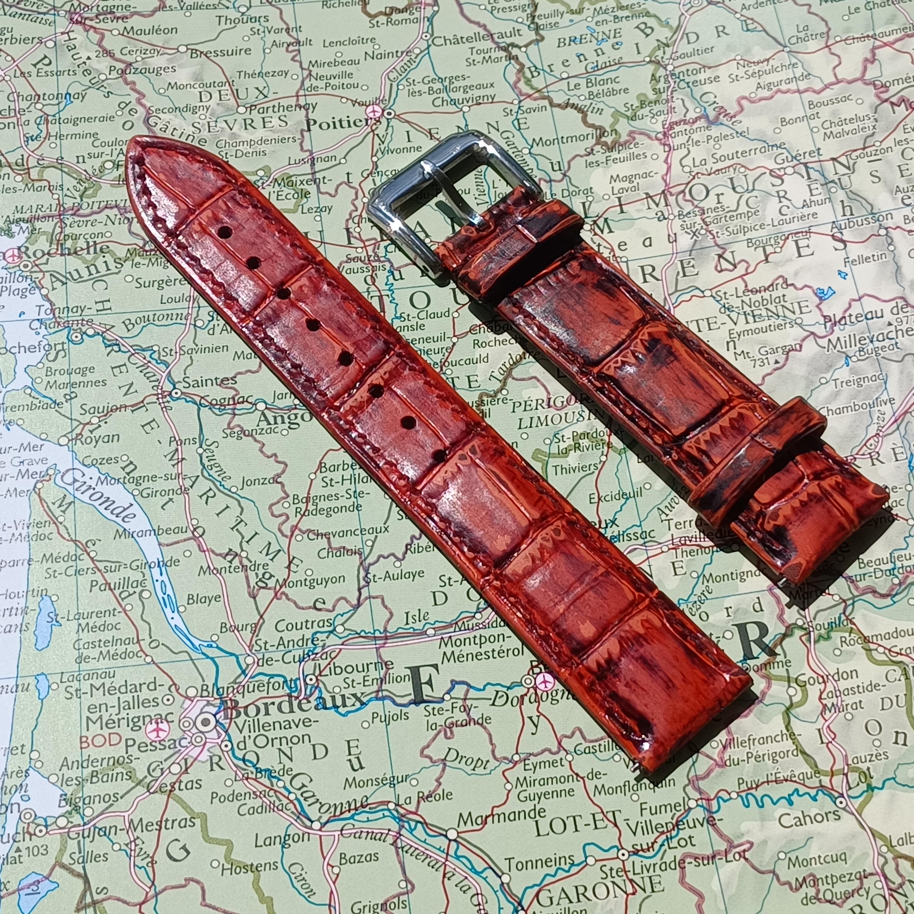 Distressed Red and Black 19mm Quick Release Leather Watch Strap - Etsy