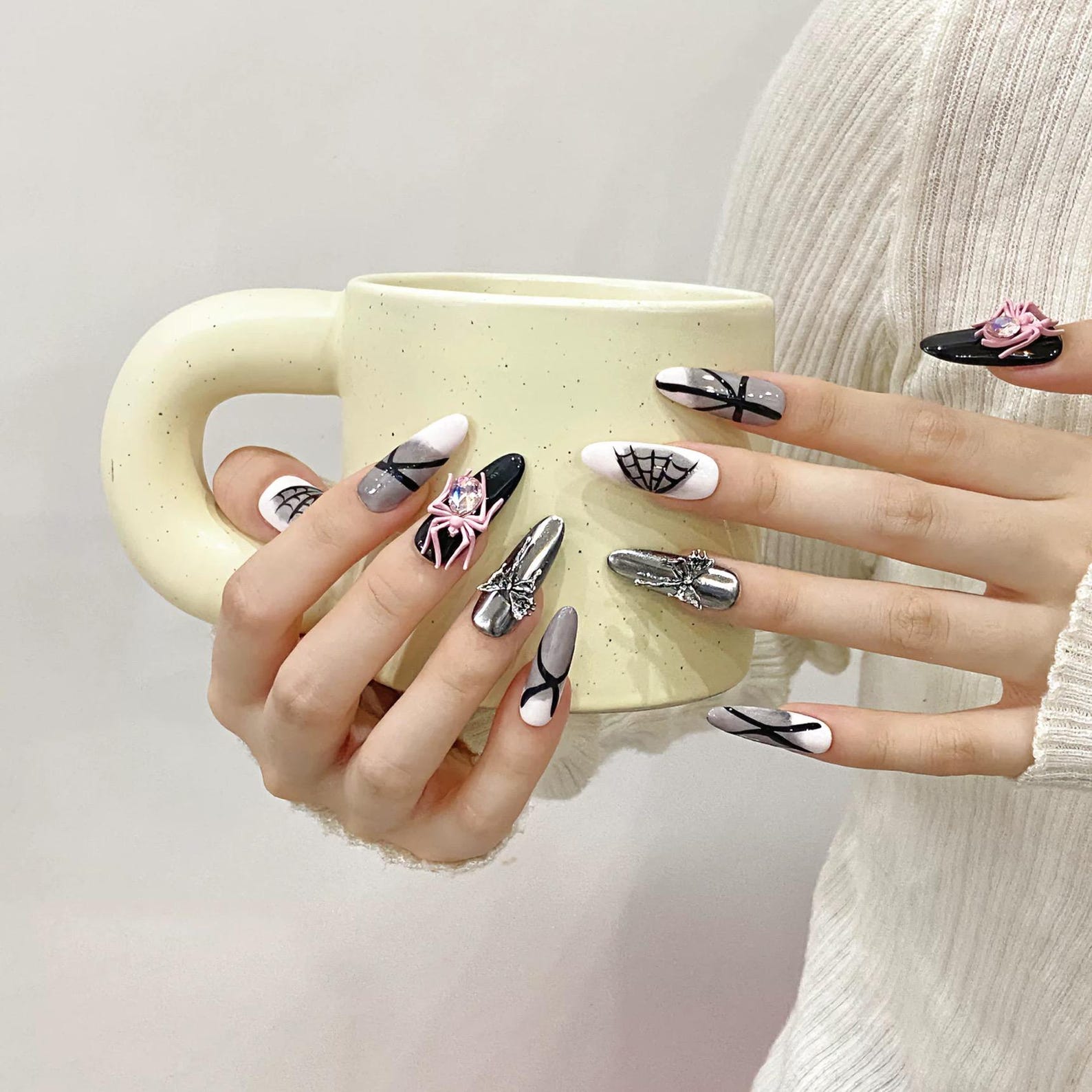 Gwen Long 3D Nails Handmade by Fasunidy Press on Nails Based in Italy ...