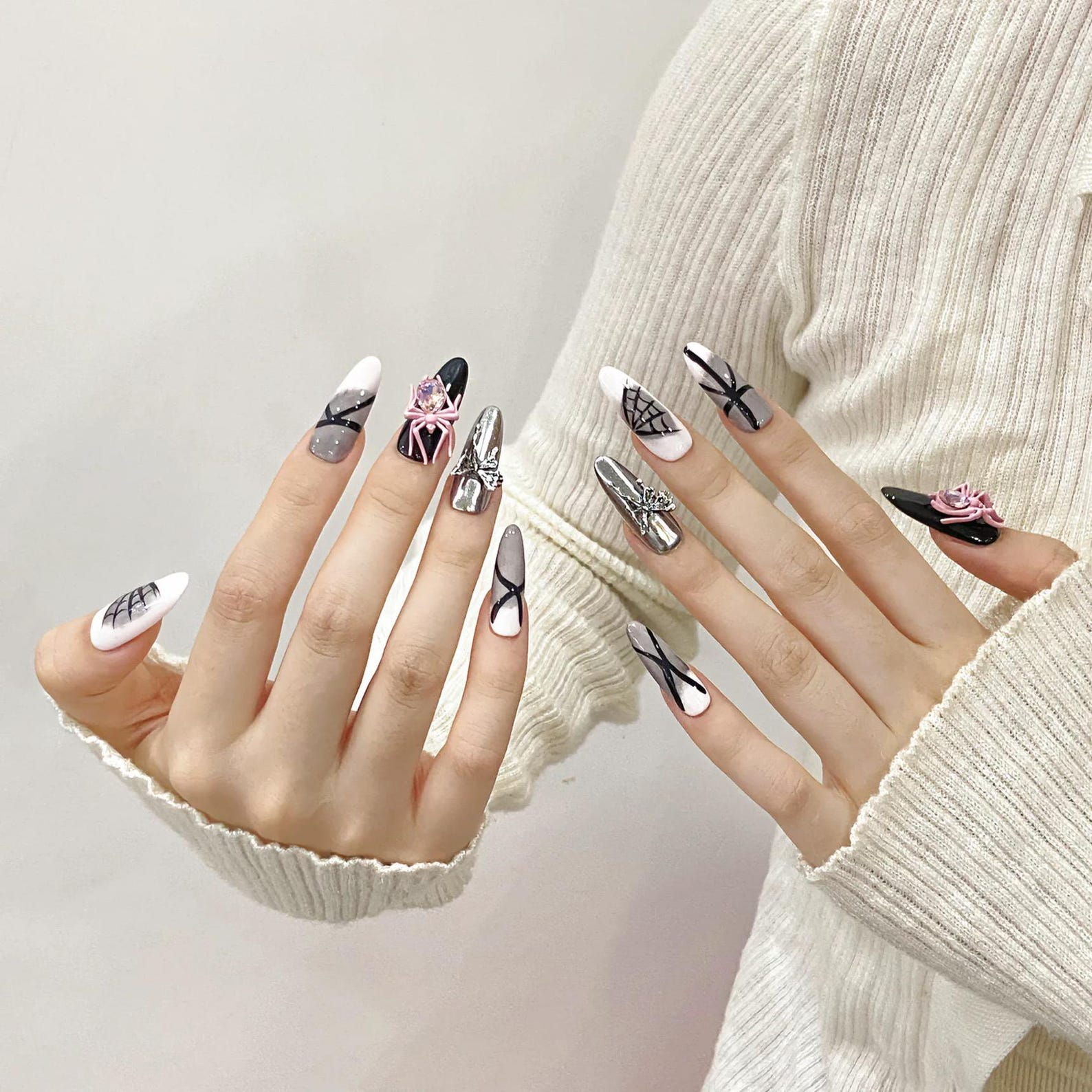 Gwen Long 3D Nails Handmade by Fasunidy Press on Nails Based in Italy ...