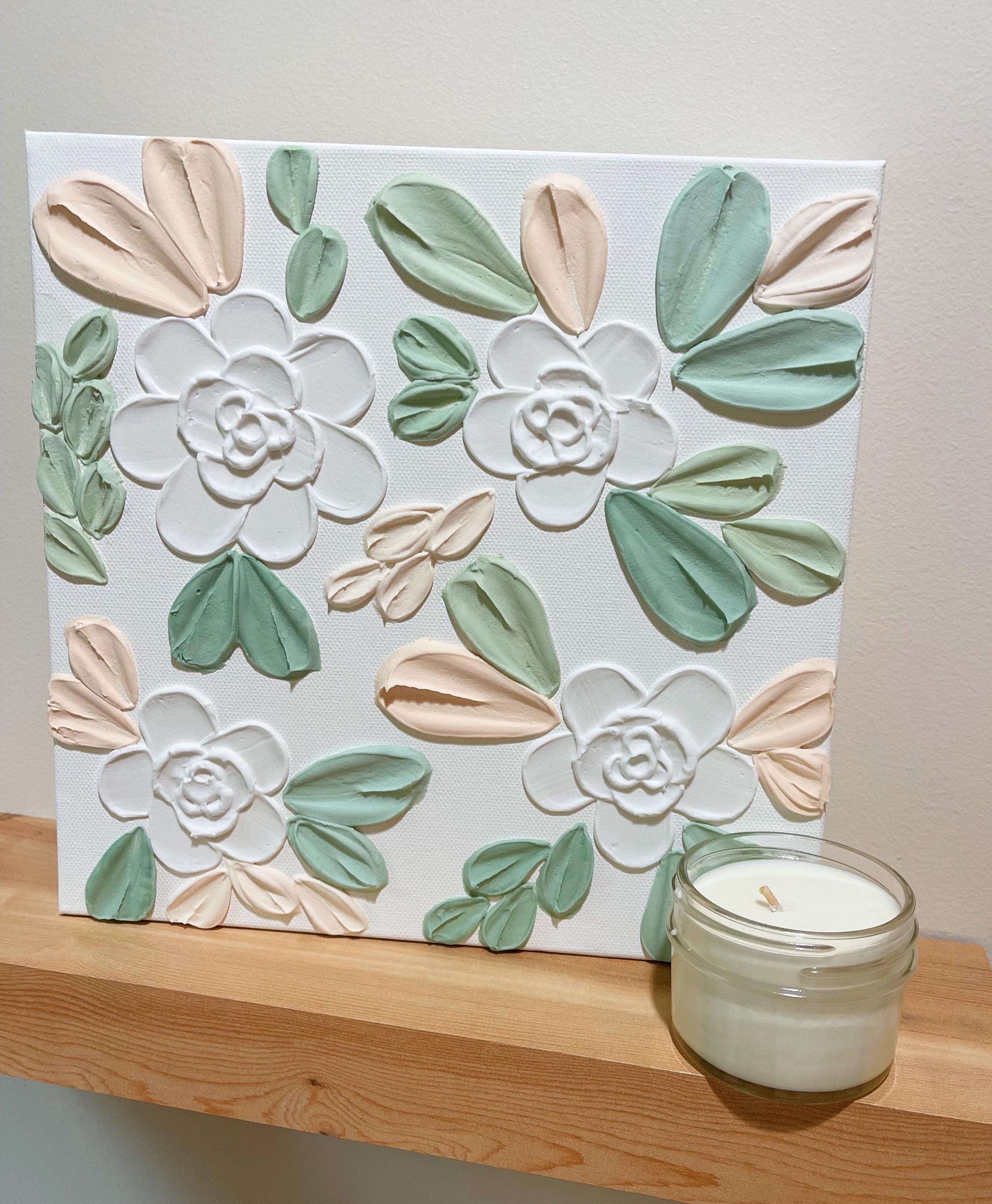 Flower Textured Painting, Textured Flowers, Floral Textured Painting ...