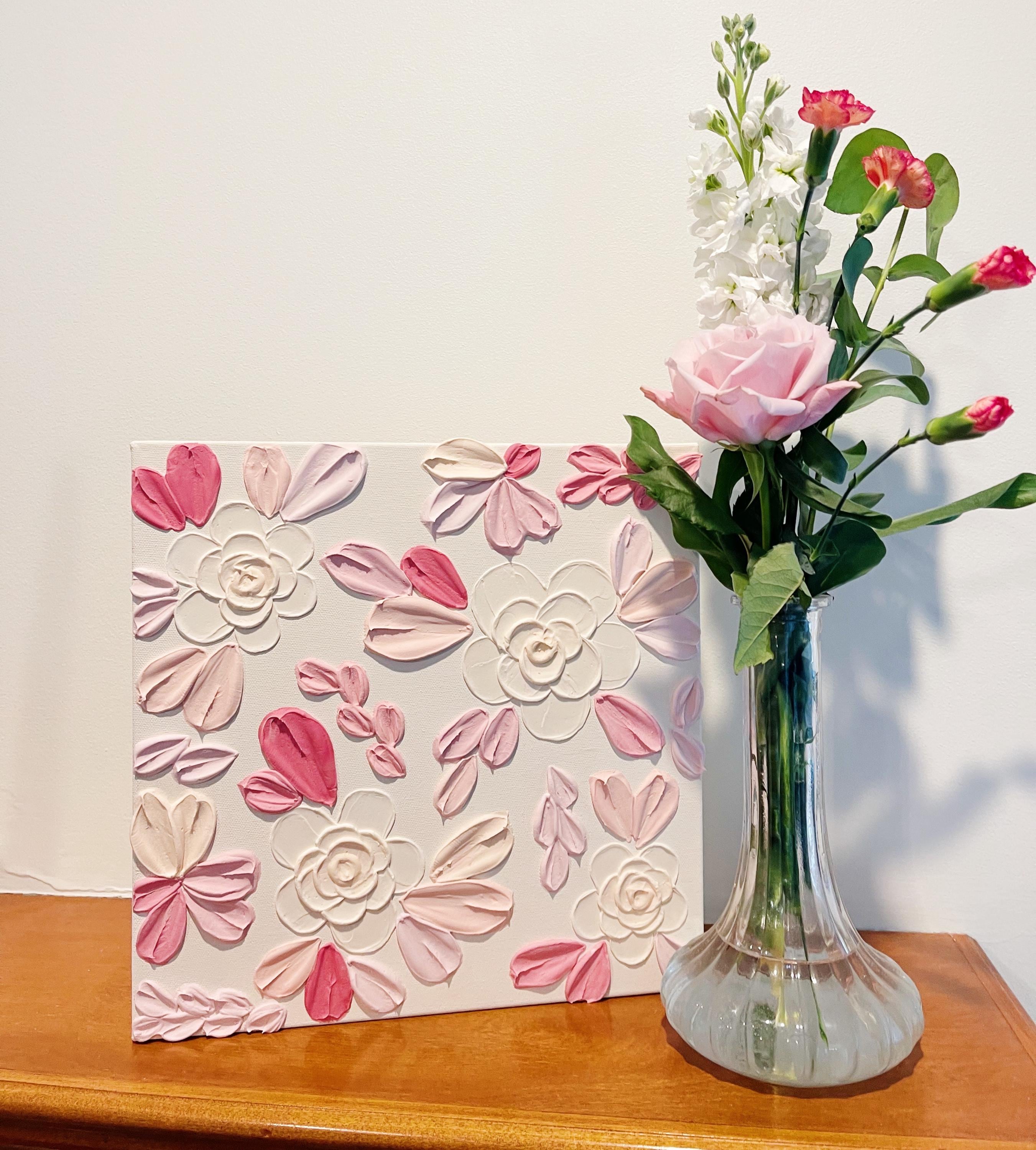 Flower Textured Painting, Textured Flowers, Floral Textured Painting ...