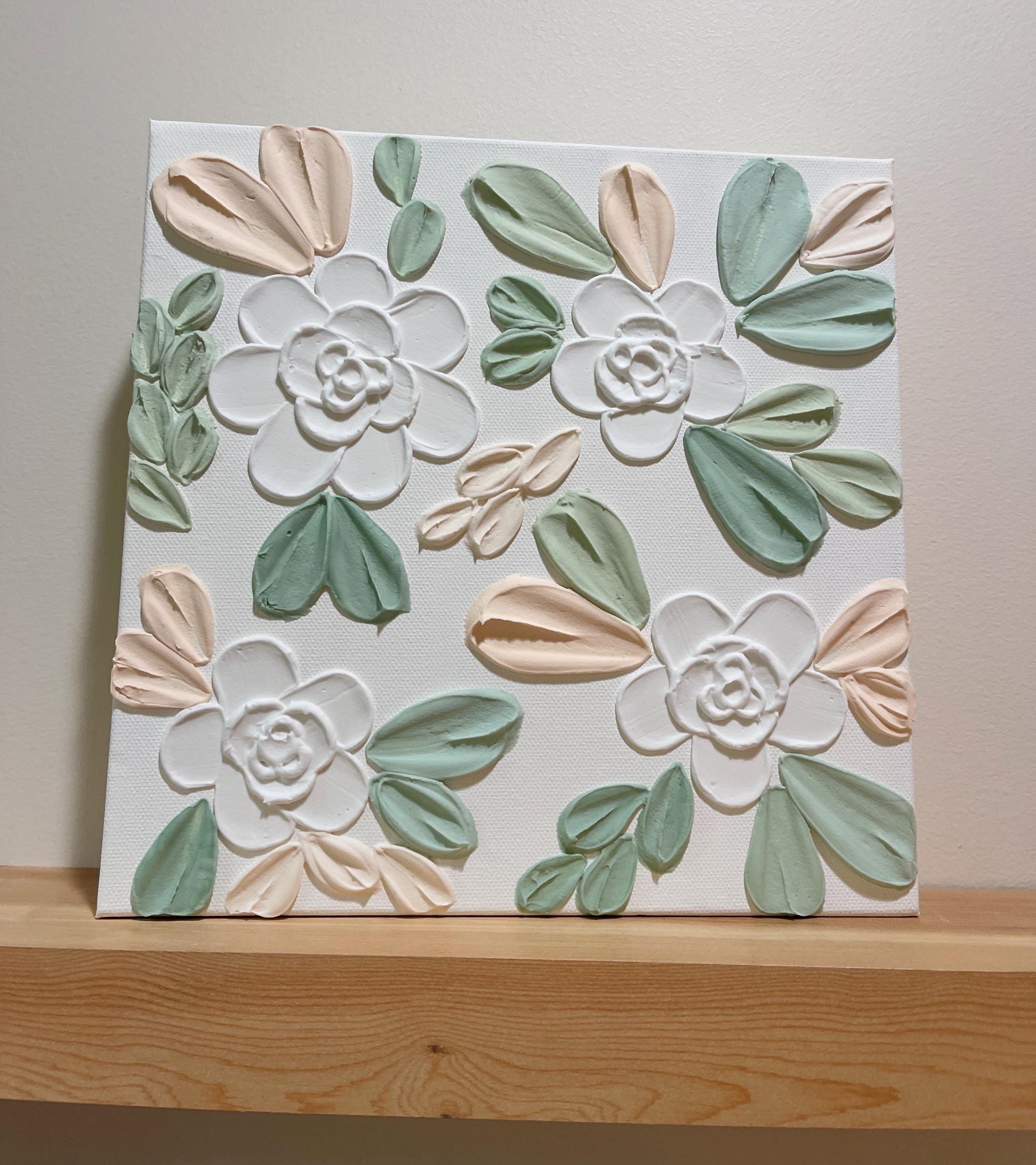 Flower Textured Painting, Textured Flowers, Floral Textured Painting ...