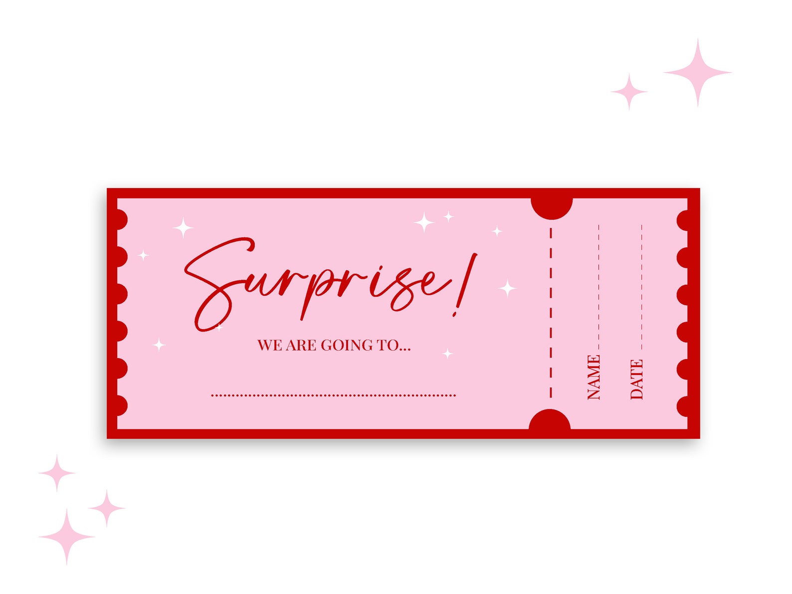 Printable Surprise Trip Ticket, Boarding Pass, Instant Download of PDF ...