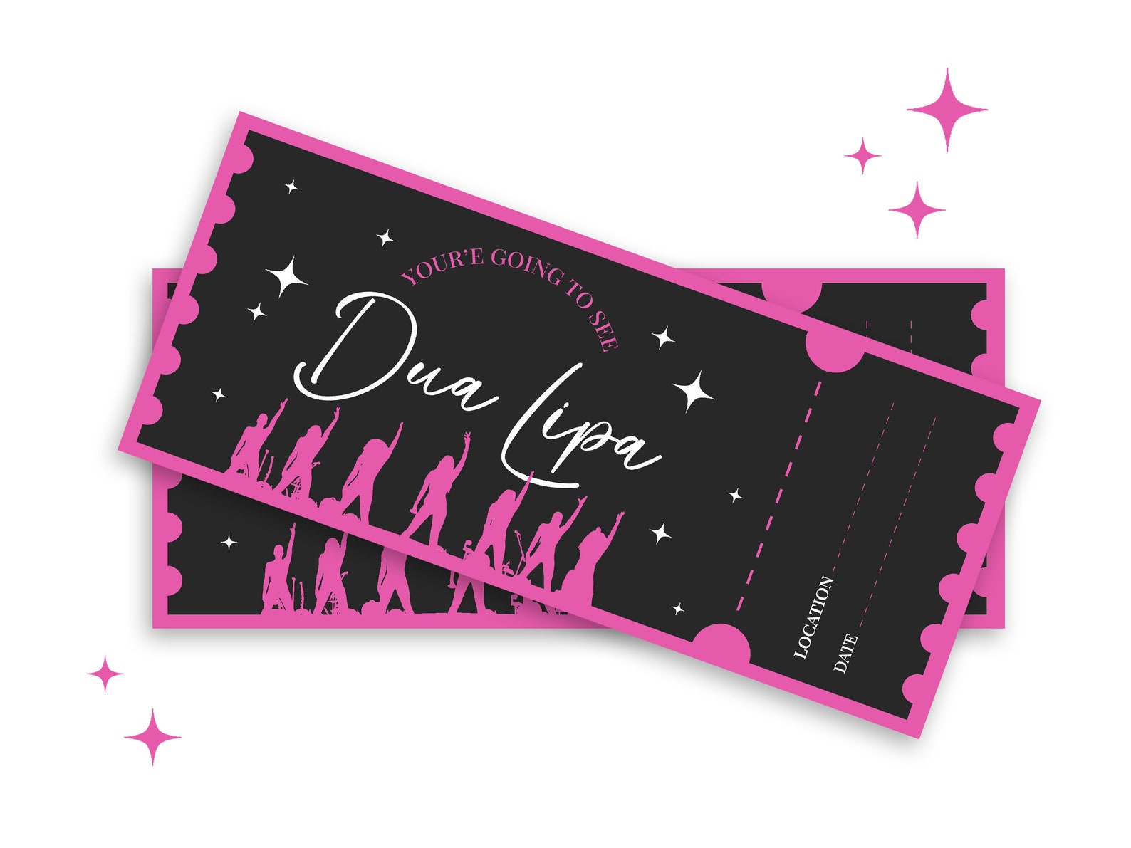 Dua Lipa Printable Surprise Trip Ticket, Concert Ticket, Instant ...