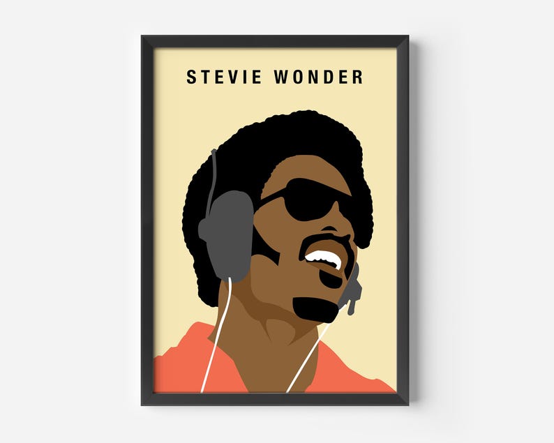 Stevie Wonder Poster, Minimalist Design, Music Poster, Funk Poster ...