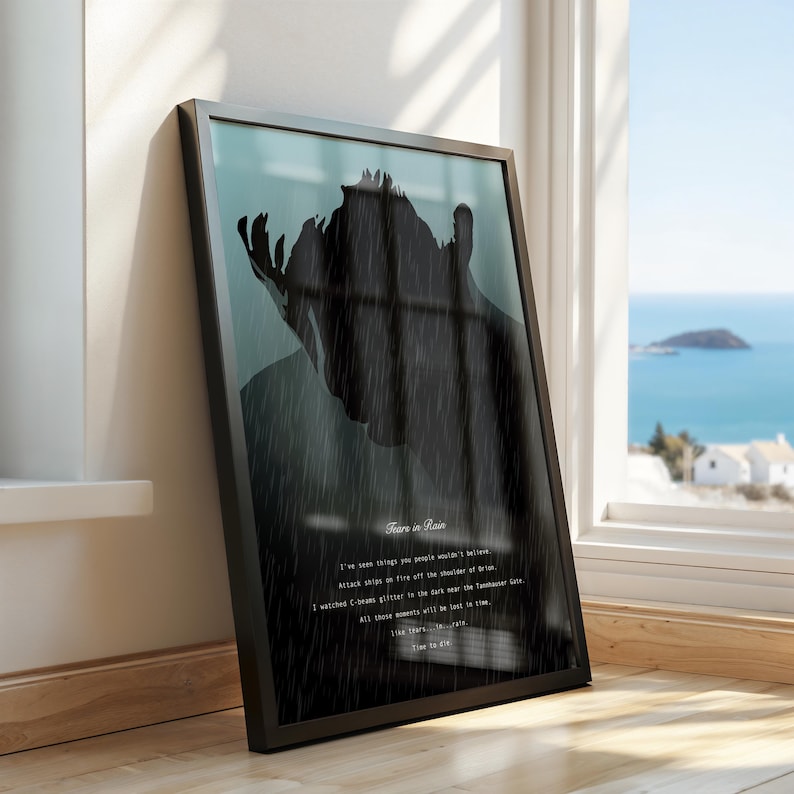 Tears in Rain Poster, Bladerunner Poster, Minimalist Design Poster ...
