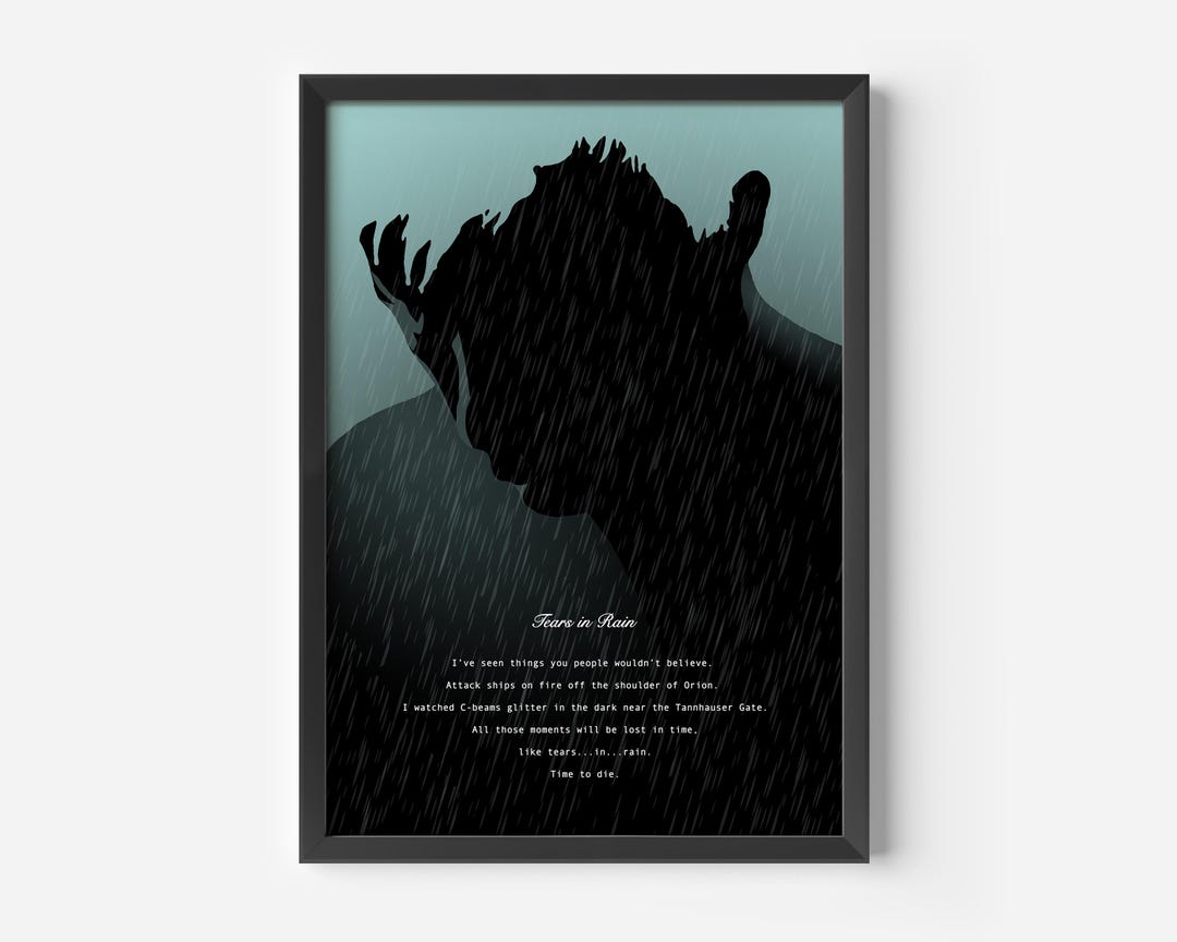 Tears in Rain Poster, Bladerunner Poster, Minimalist Design Poster ...