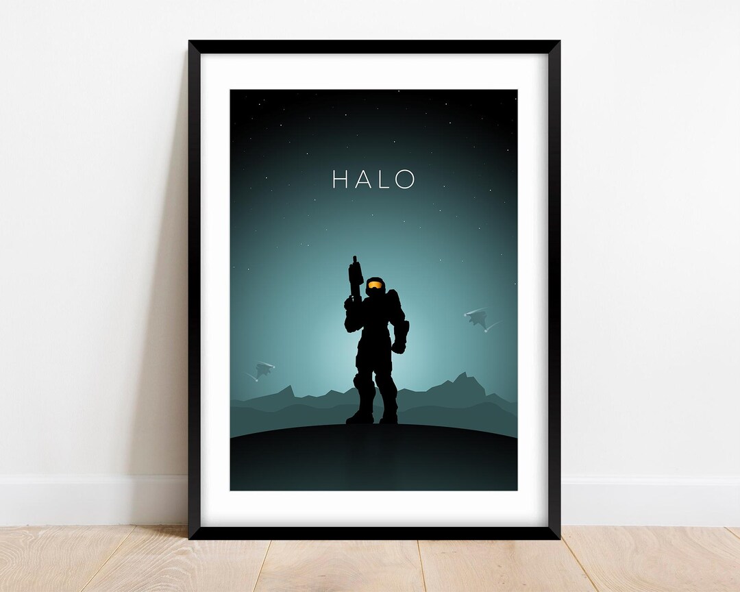 Halo Game Poster, Minimalist Game Poster, Wall Art, Alternative Poster ...