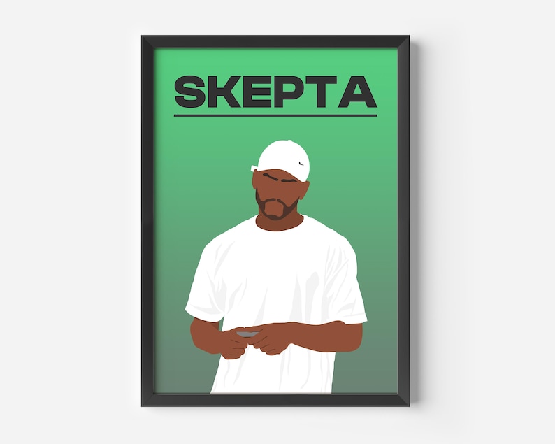 Skepta Poster, Minimalist Music Poster, Wall Art, Home Decor ...