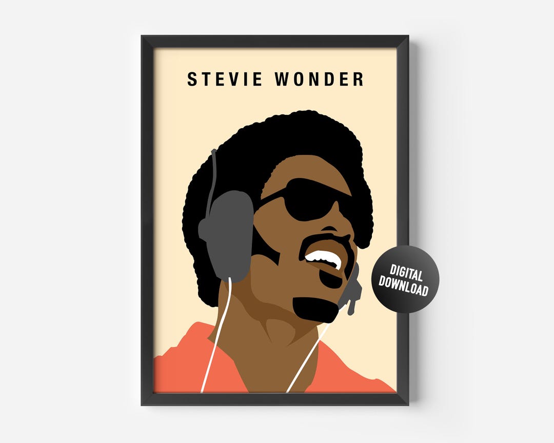 Stevie Wonder Poster Digital Download, Music Poster, Funk Poster, Soul ...