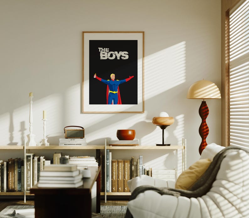 The Boys Poster, Minimalist Design Print, Superhero Poster, Homelander ...