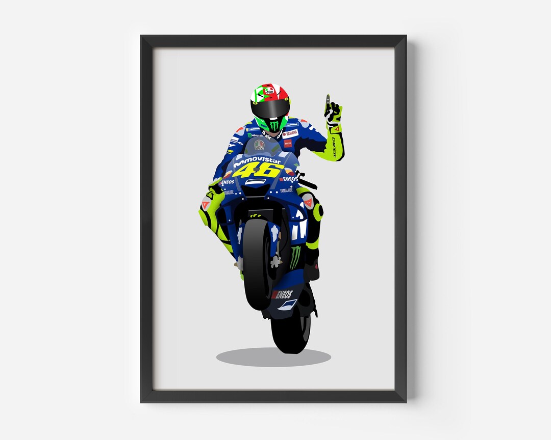 Valentino Rossi Poster, Minimalist Art Poster, Wall Art, Home Decor ...