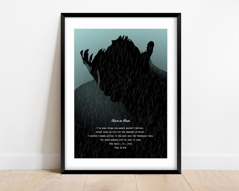 Tears in Rain Poster, Bladerunner Poster, Minimalist Design Poster ...