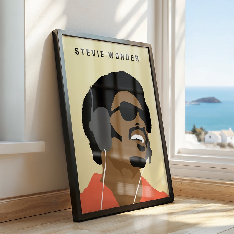 Stevie Wonder Poster, Minimalist Design, Music Poster, Funk Poster ...