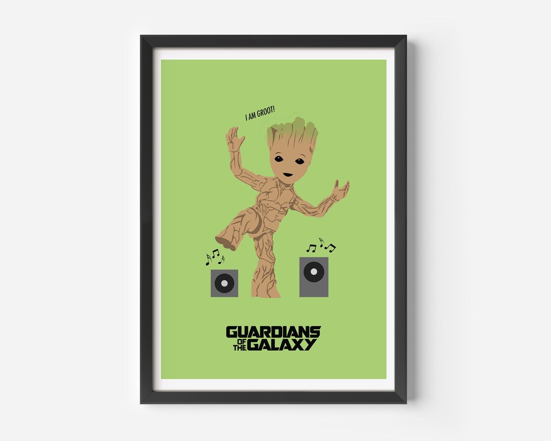 Guardians of the Galaxy Movie Poster, Groot Poster, Minimalist Movie ...