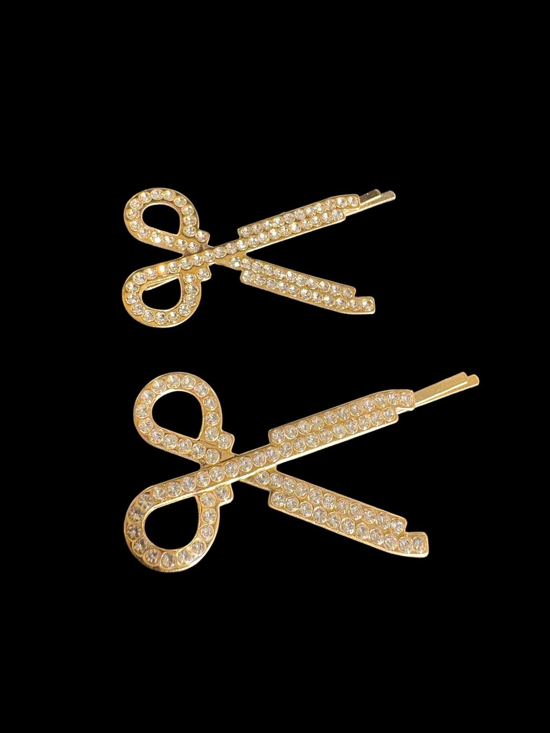 Gold Rhinestone Scissor Hair Pins: Salon Hair Accessories - Etsy