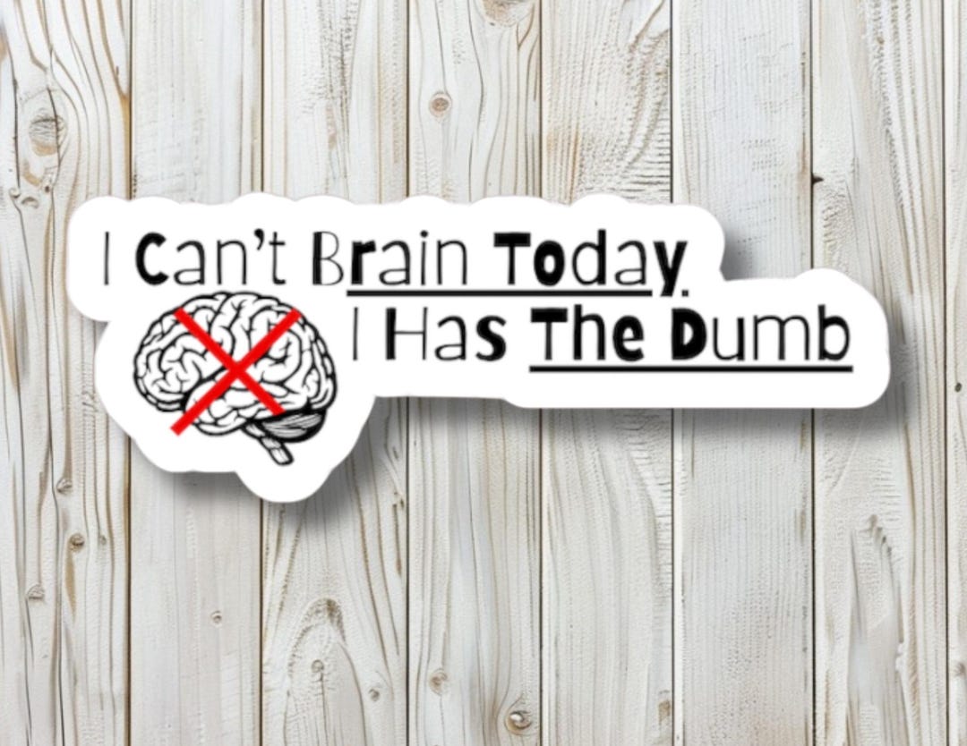 Funny I Can't Brain Today Vinyl Sticker, Laptop Decal - Etsy