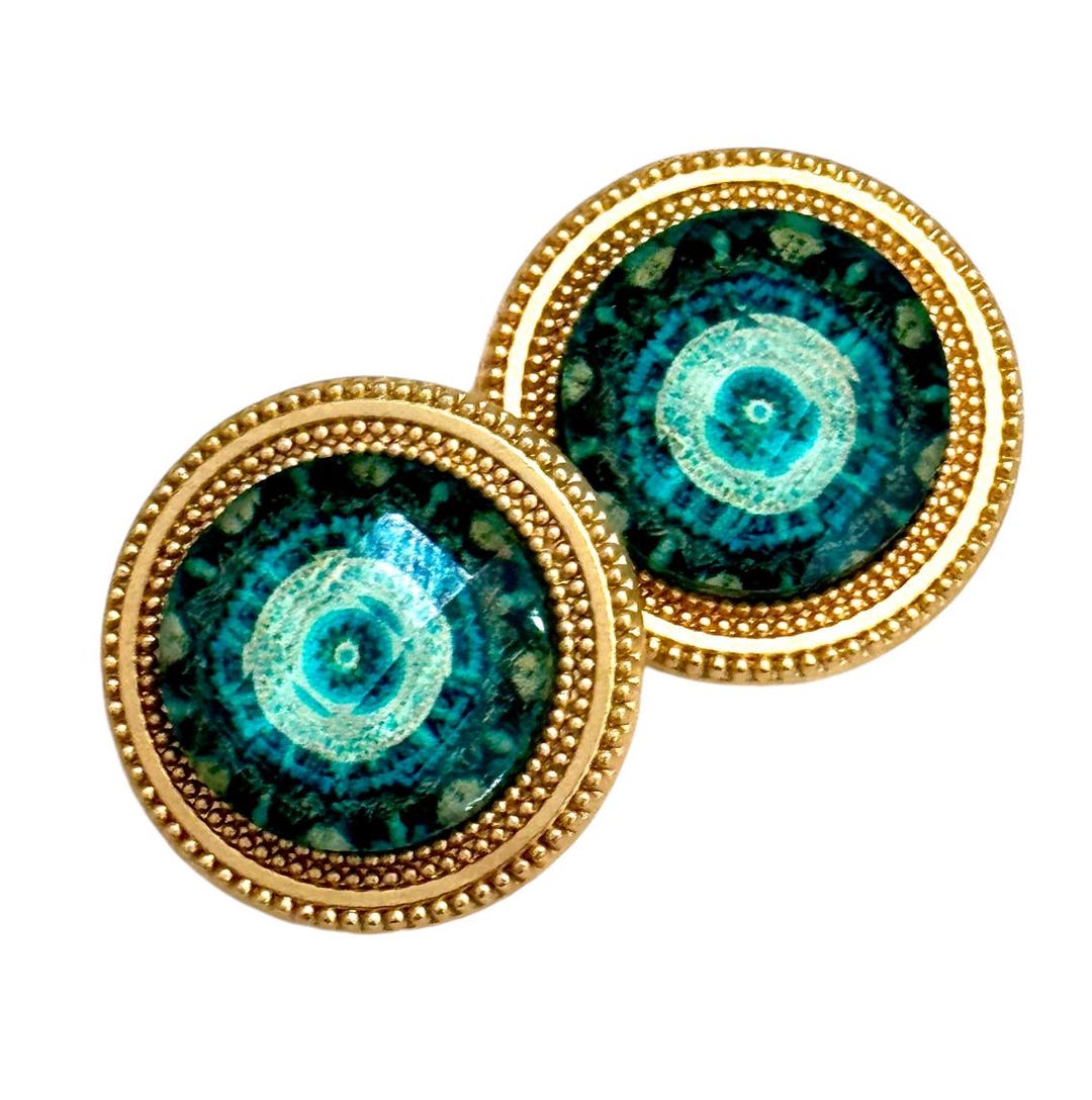 Aqua II Mandala Gold NEW Magnebutton Set - Etsy
