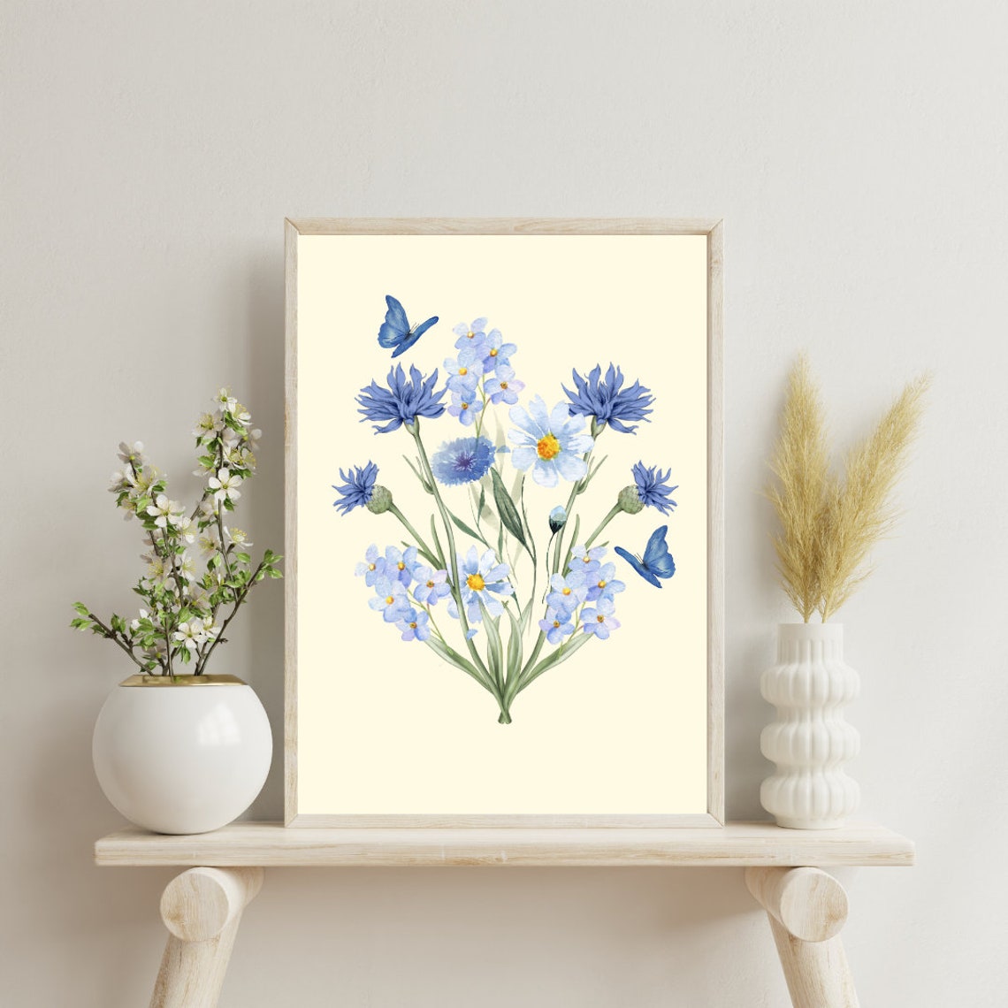 Blue Spring Bouquet: Digital Print Download - Etsy