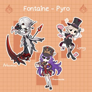 Genshin Impact Fontaine Sticker Collection - Etsy