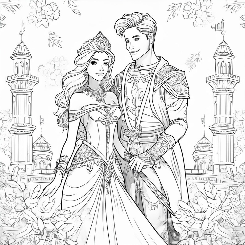 Princess Coloring Page, Coloring Page for Children. - Etsy
